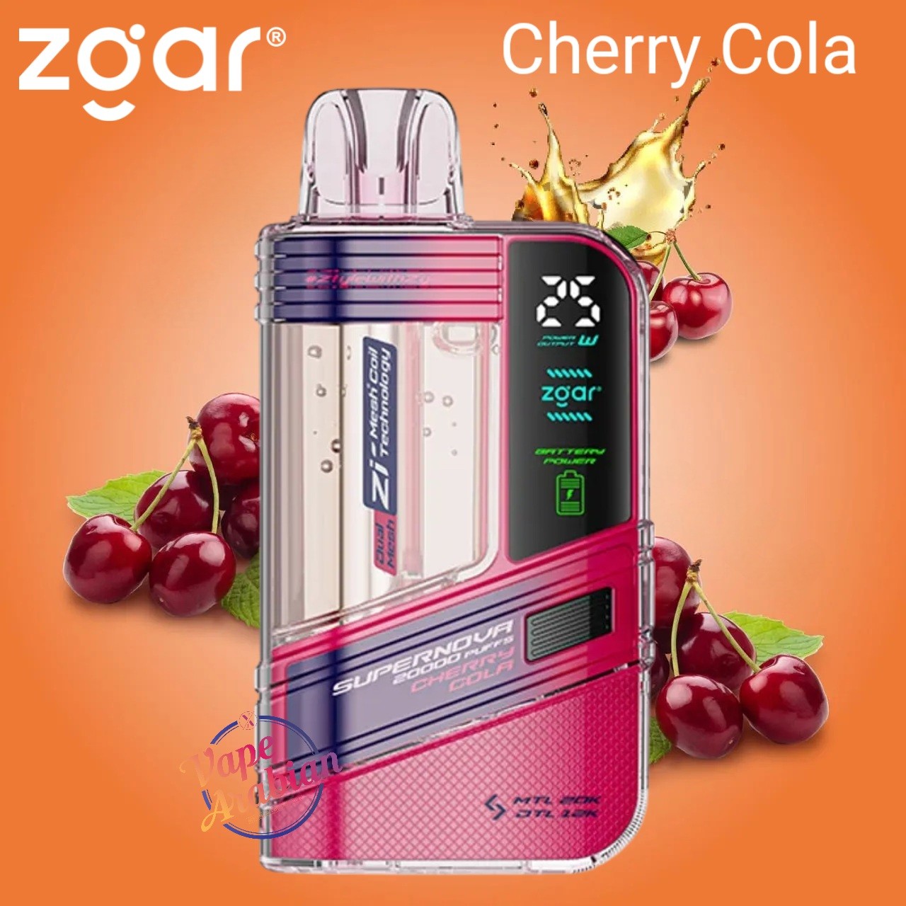 Zgar Supernova 30000 Puffs Disposable Vape 20mg In UAE